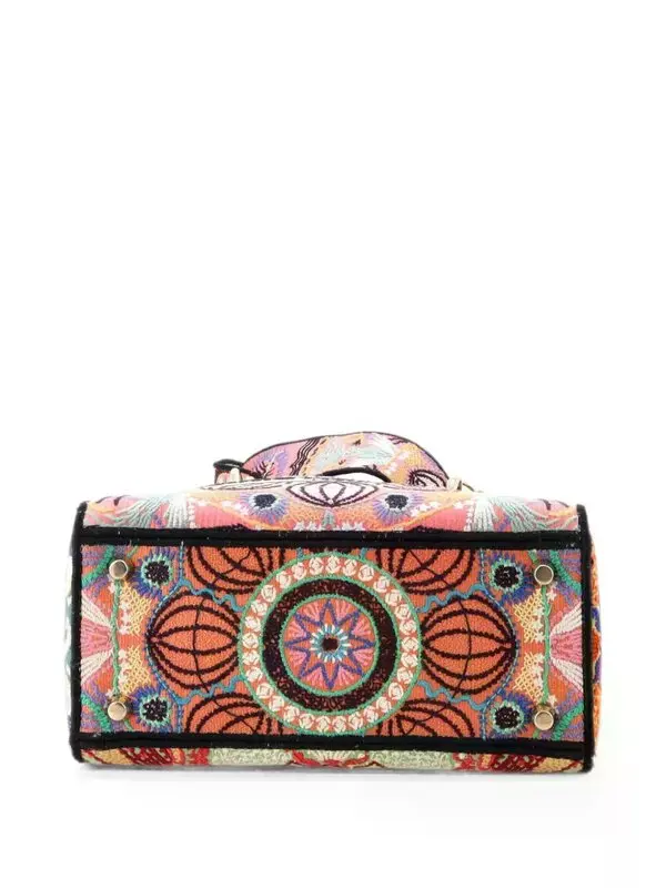 Dior Lady D-lite Bag Embroidered Canvas Satchel - Multicolour