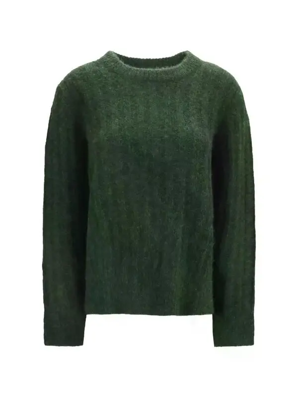 ALLUDE Cable-knit Crew-neck Sweater - Green