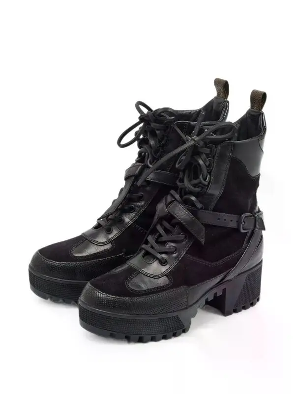 LOUIS VUITTON Laureate Leather Combat Boots