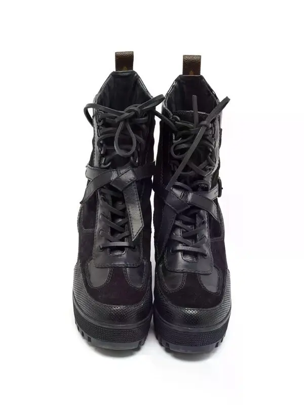 LOUIS VUITTON Laureate Leather Combat Boots