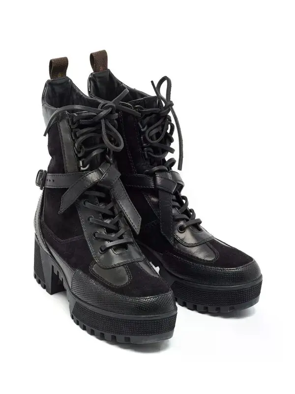 LOUIS VUITTON Laureate Leather Combat Boots