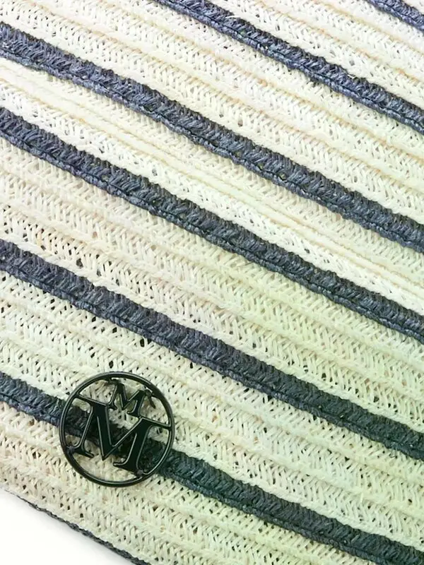 MAISON MICHEL Ugo Striped Straw Beanie Hat