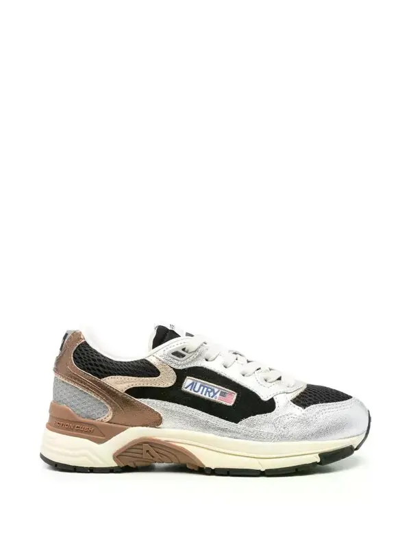 AUTRY Hyperway Panelled Leather Sneakers - Silver