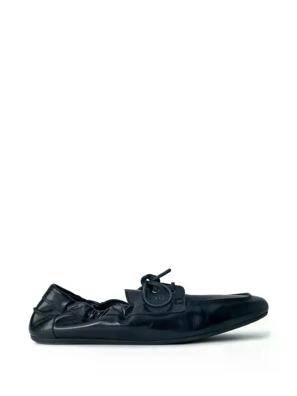 Prada Shuffle Antiqued Leather Laced Shoes