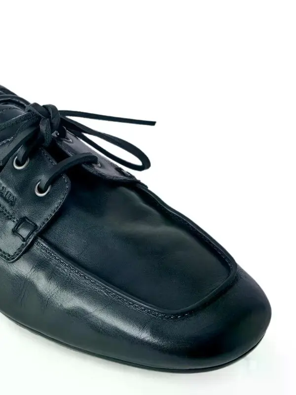 Prada Shuffle Antiqued Leather Laced Shoes