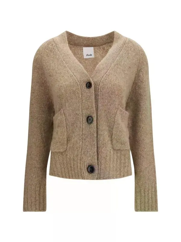 ALLUDE V-neck Cashmere Cardigan - Neutrals