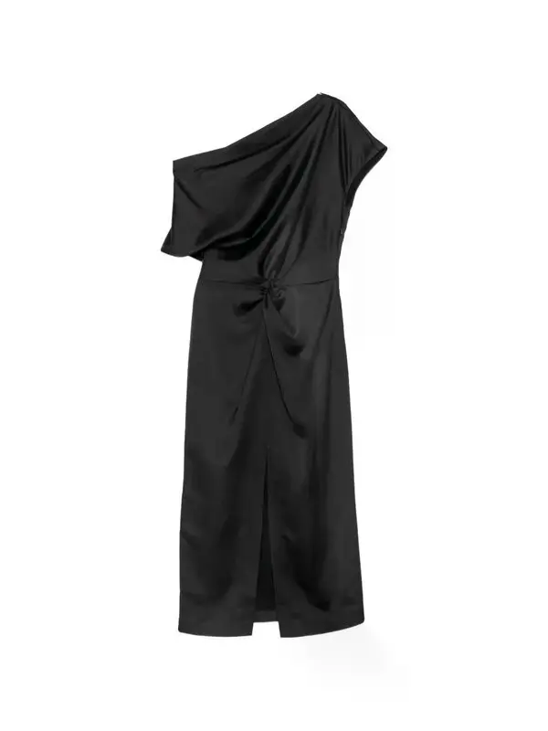 Imperial One-shoulder Twist-detail Midi Dress