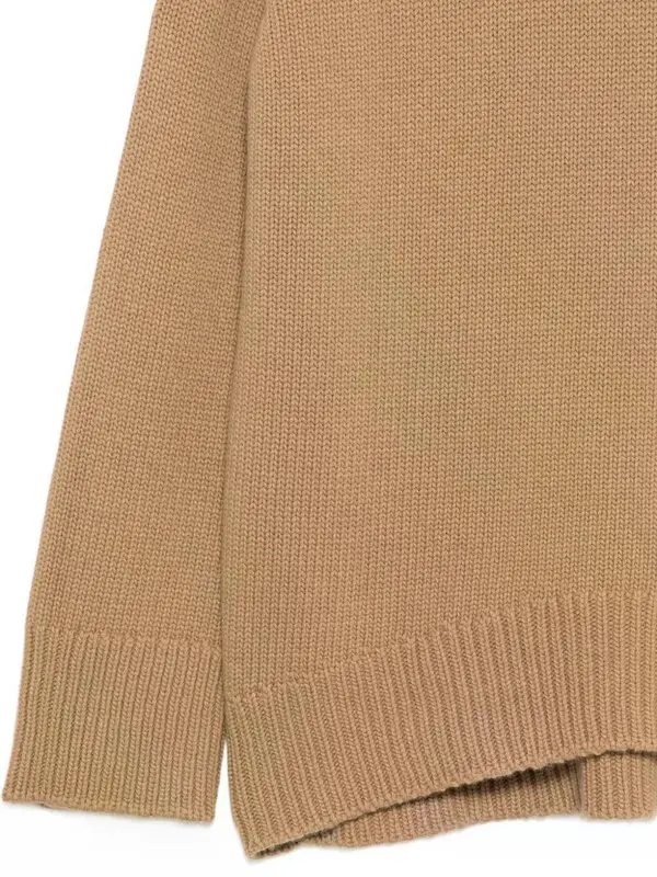 Plan C Roll-neck Drop-shoulder Sweater - Neutrals