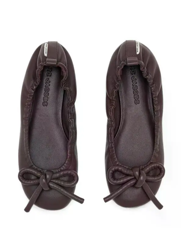 Marc Jacobs Leather Bow Ballerinas - Brown
