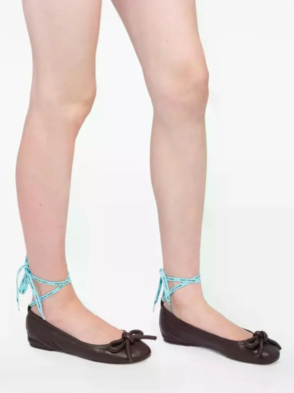 Marc Jacobs Leather Bow Ballerinas - Brown