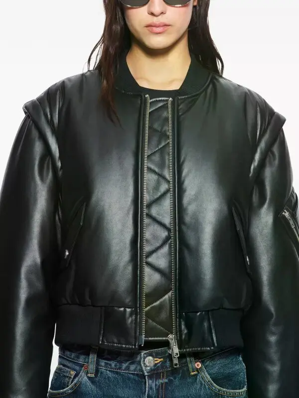STAND STUDIO Demi Padded Cropped Bomber Jacket