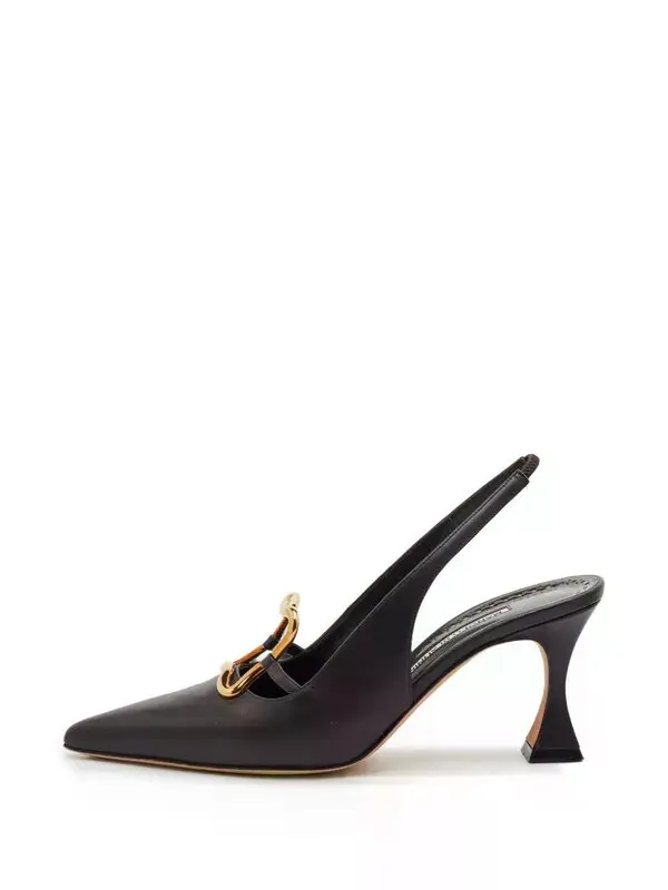 Manolo Blahnik Nikkal Buckle Slingback Pumps - Brown