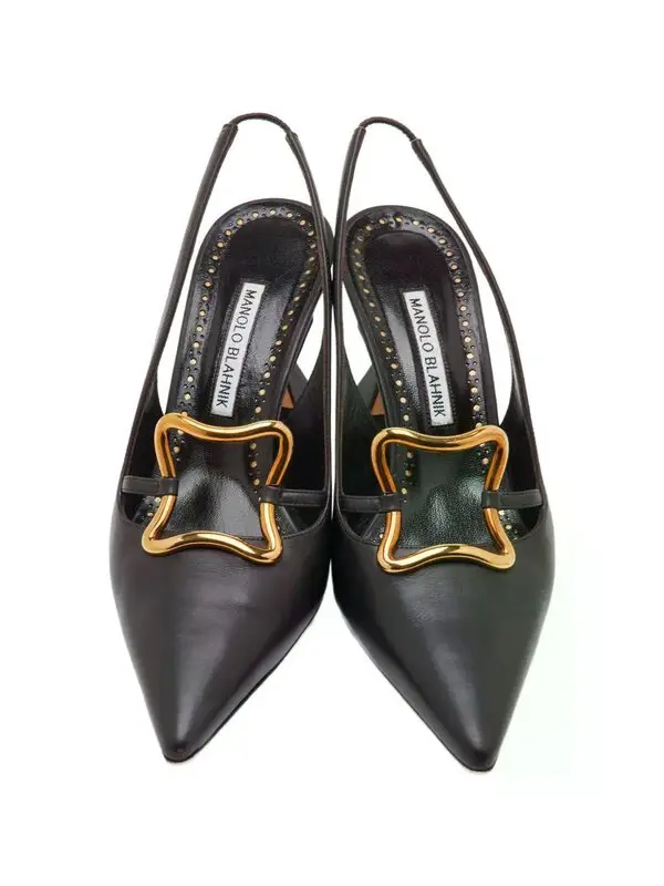 Manolo Blahnik Nikkal Buckle Slingback Pumps