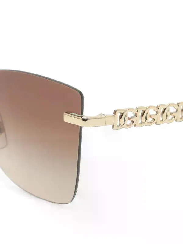 Dolce & Gabbana Rimless Square Frame Sunglasses - Gold