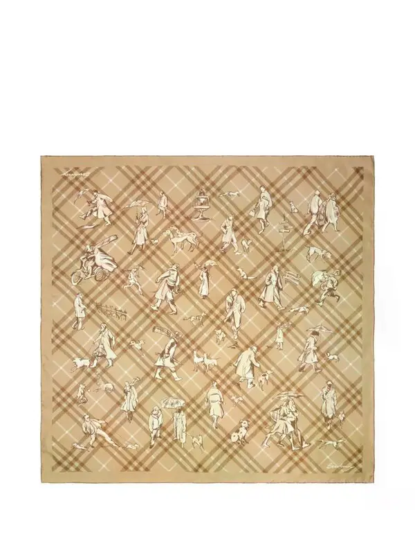 Burberry Plaid Silk Square Scarf