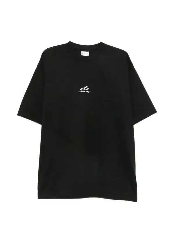 Balenciaga Logo-print Medium-fit T-shirt - Black