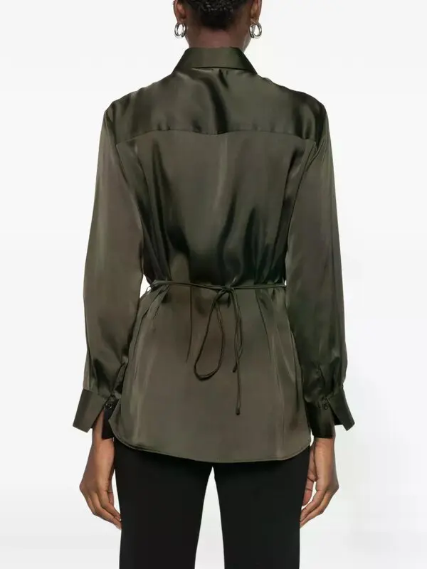Imperial Belted Satin-finish Shirt