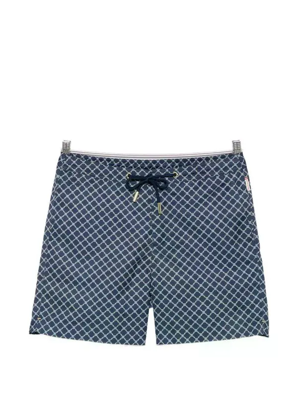 Orlebar Brown Geometric-pattern Drawstring Swim Shorts - Blue