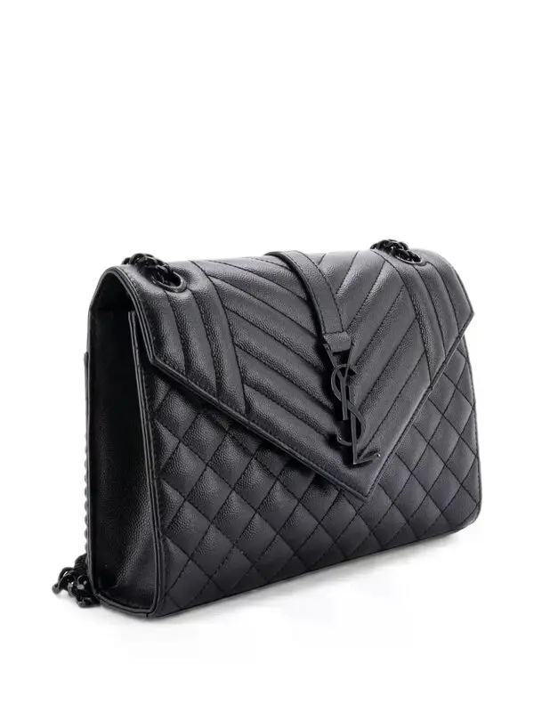 Saint Laurent Classic Monogram Envelope Satchel Mixed Matelasse Leather Medium Shoulder Bag