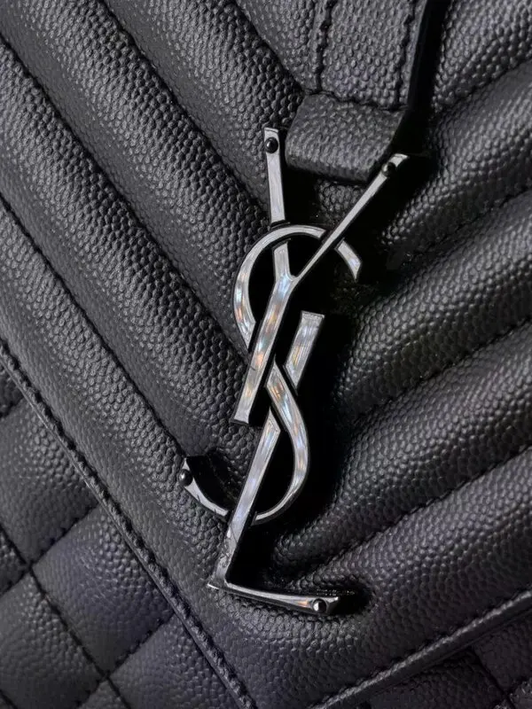 Saint Laurent Classic Monogram Envelope Satchel Mixed Matelasse Leather Medium Shoulder Bag