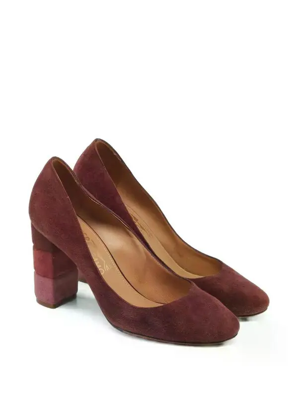 FERRAGAMO Madia Round-toe Block-heel Pumps