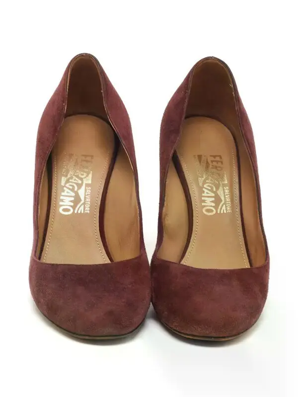 FERRAGAMO Madia Round-toe Block-heel Pumps