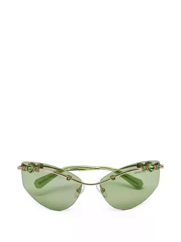 SWAROVSKI Crystal-embellished Rimless Cat-eye Sunglasses - Gold