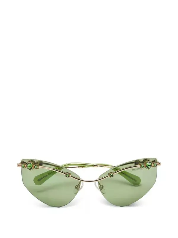 SWAROVSKI Crystal-embellished Rimless Cat-eye Sunglasses - Gold