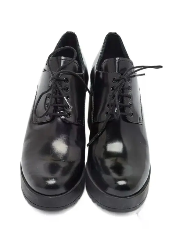 Prada Leather Lace-up Ankle Boots