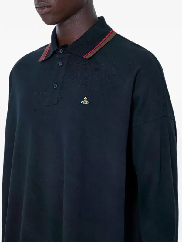 VIVIENNE WESTWOOD Embroidered Long-sleeve Polo Shirt