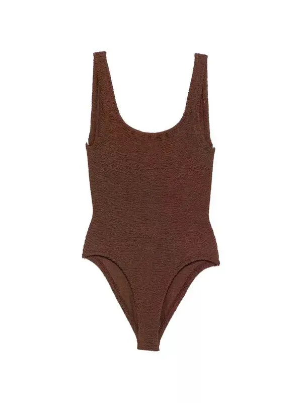 Hunza G Crinkle-effect Swimsuit - Brown