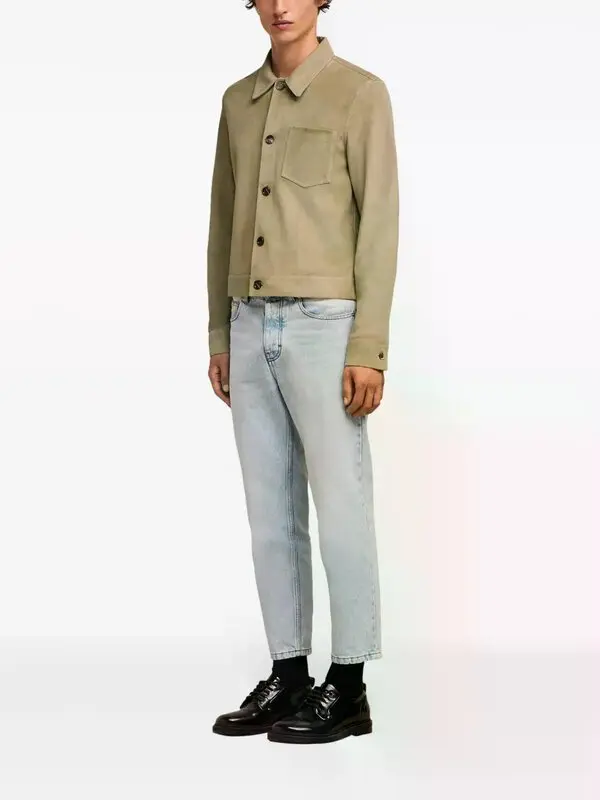 AMI Paris Boxy-fit Goatskin Shirt Jacket
