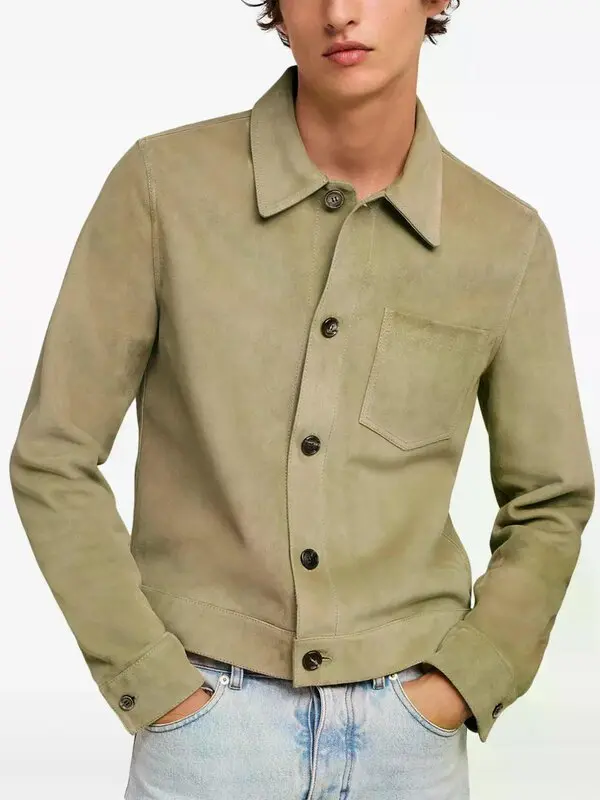 AMI Paris Boxy-fit Goatskin Shirt Jacket