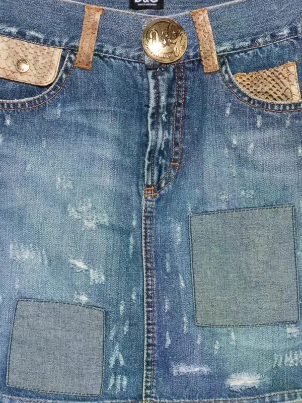 Dolce & Gabbana Patchwork Denim Skirt
