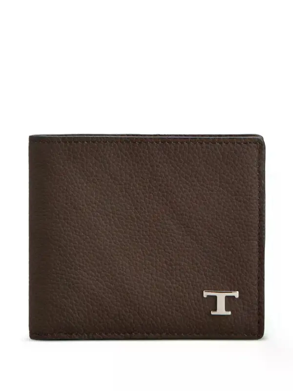 TOD'S T Timeless Pebbled Wallet - Brown