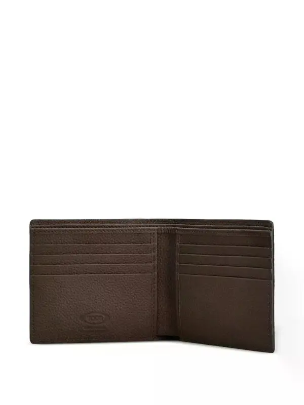TOD'S T Timeless Pebbled Wallet - Brown