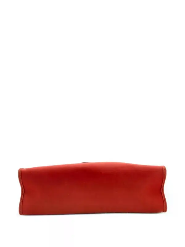 Hermès Herbag Zip Leather And Toile Shoulder Bag - Red