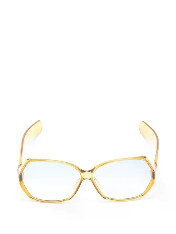 Dior 1970s Logo-plaque Sunglasses - Yellow