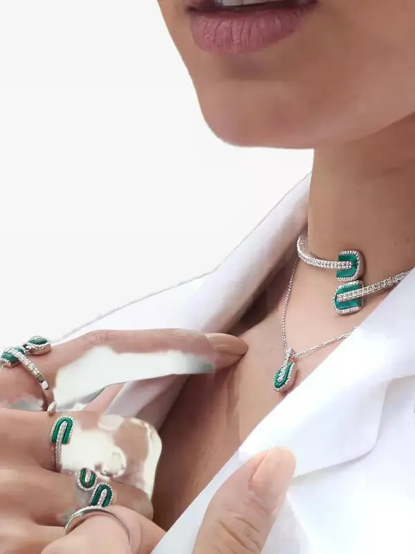 U LOS ANGELES U Solo Malachite And Diamond Ring