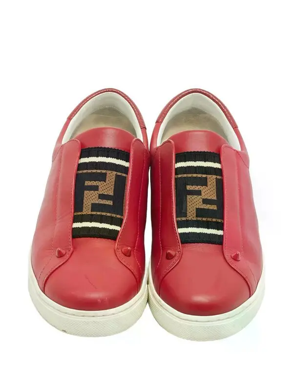 Fendi Rockoclick Ff Slip-on Sneakers - Red