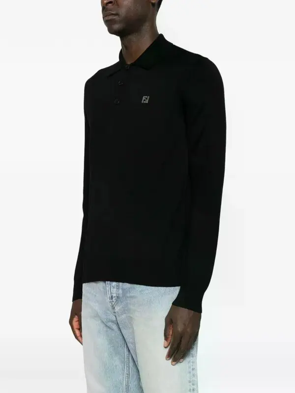 Fendi Ff Logo-plaque Polo Shirt