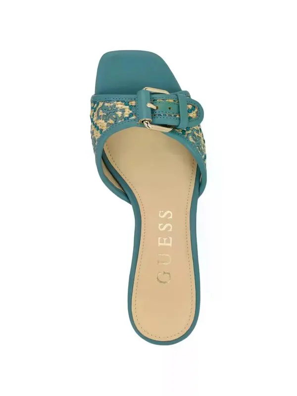 Guess Buckle-detail Raffia-effect Sandals