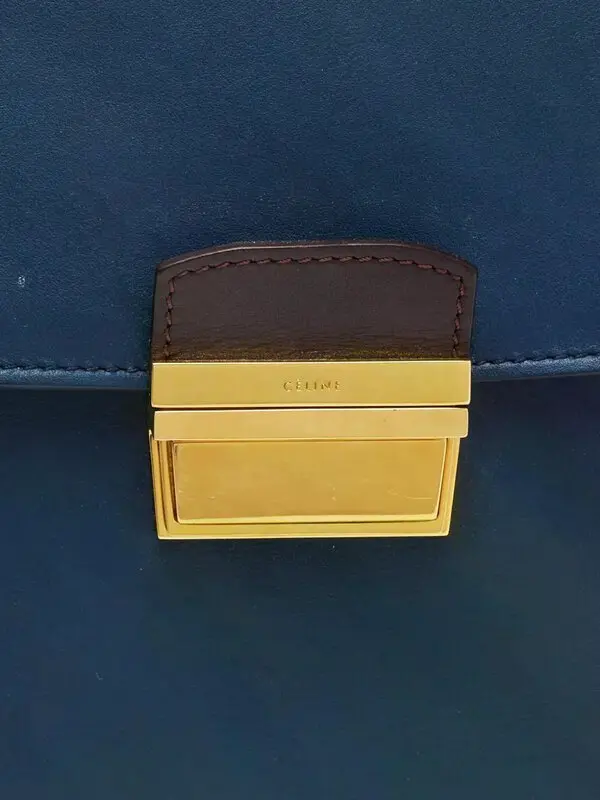 Celine Leather Flap Top Tote Bag