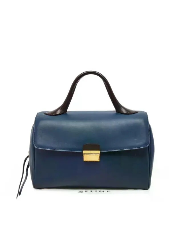 Celine Leather Flap Top Tote Bag