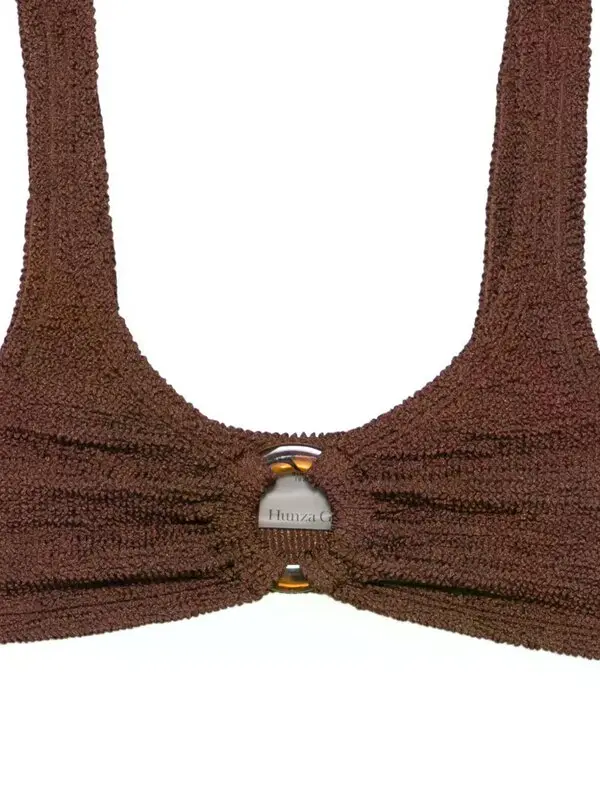 Hunza G Julia Crinkle-effect Ring-detail Bikini - Brown