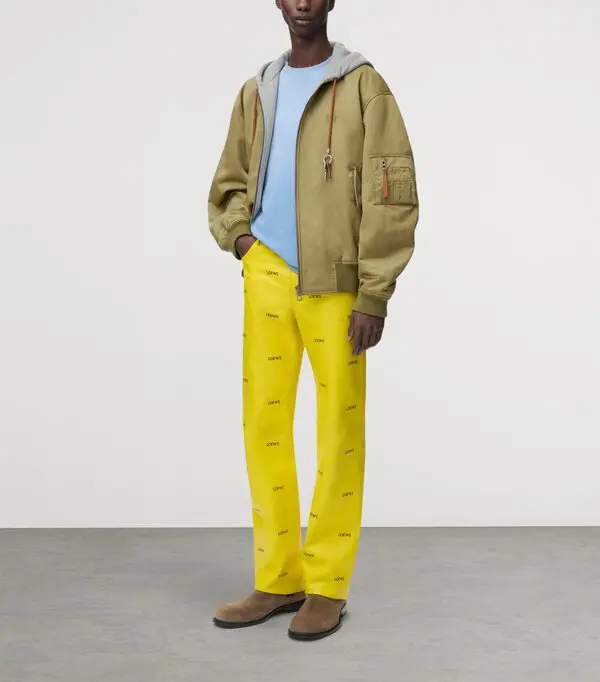 Loewe Anagram Hooded Bomber Jacket - Green
