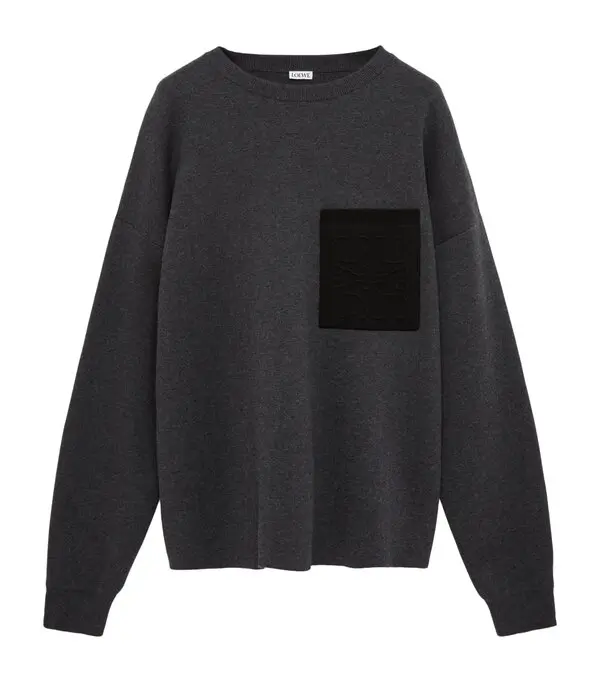 Loewe Anagram-pocket Sweatshirt - Grey