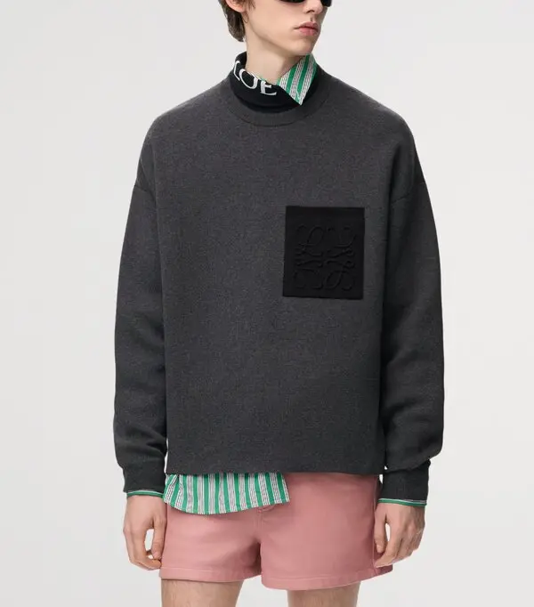 Loewe Anagram-pocket Sweatshirt - Grey