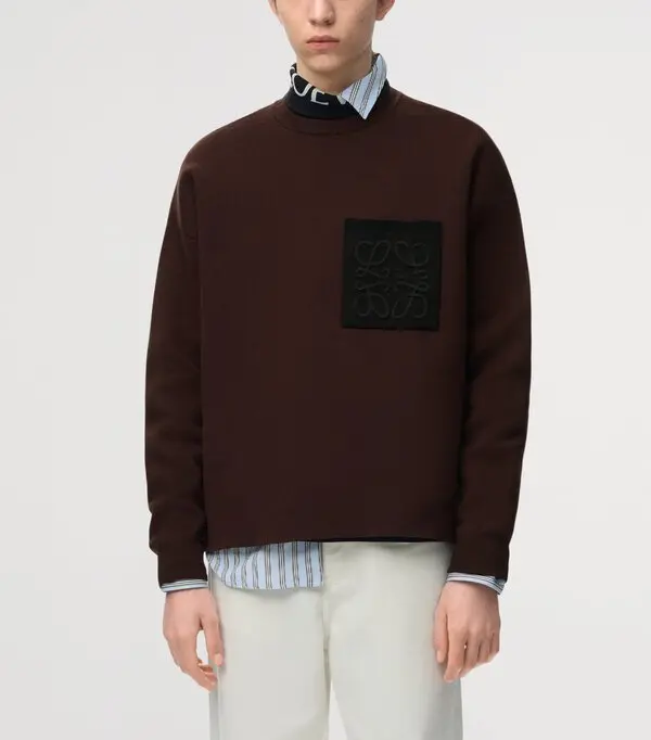 Loewe Anagram-pocket Sweatshirt - Brown