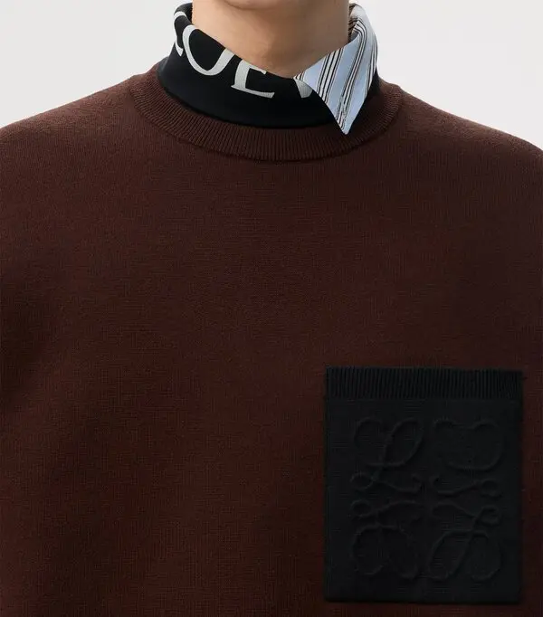 Loewe Anagram-pocket Sweatshirt - Brown